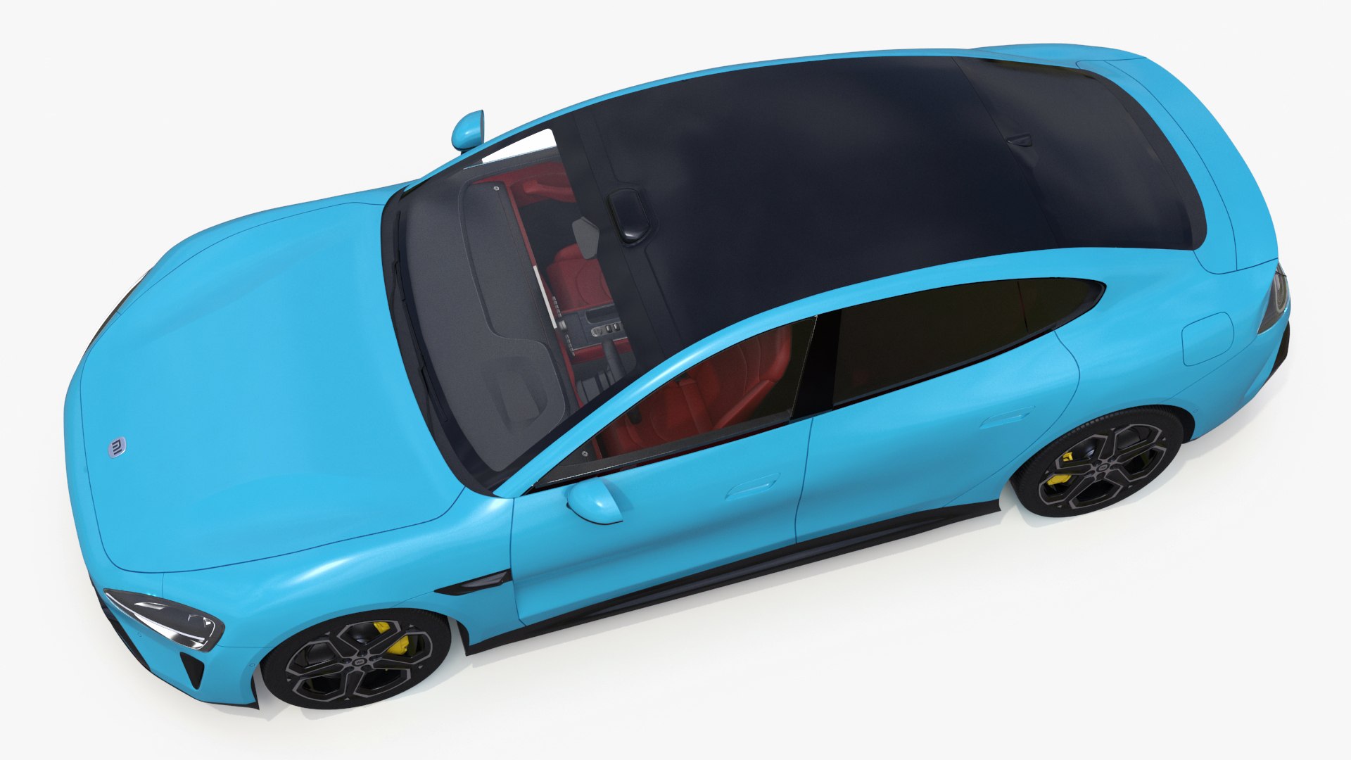 3D Electric Car Xiaomi SU7 EV Car 2023 Aqua Blue Rigged For Cinema 4D ...