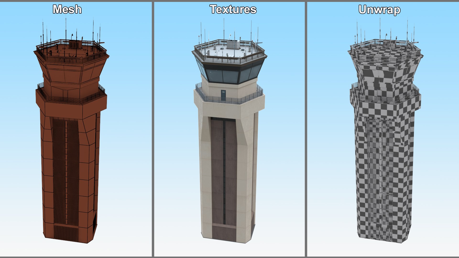 Air Force Base Control Tower 3D Model - TurboSquid 2317799