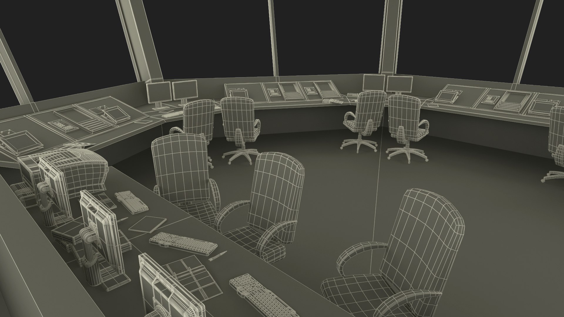 Air Force Base Control Tower 3D Model - TurboSquid 2317799