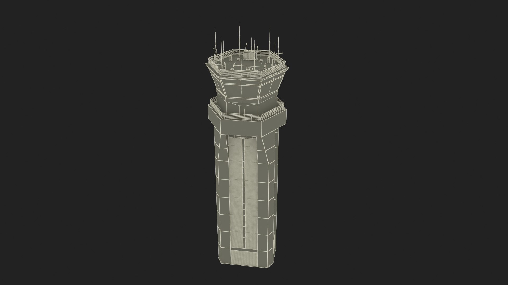 Air Force Base Control Tower 3D Model - TurboSquid 2317799