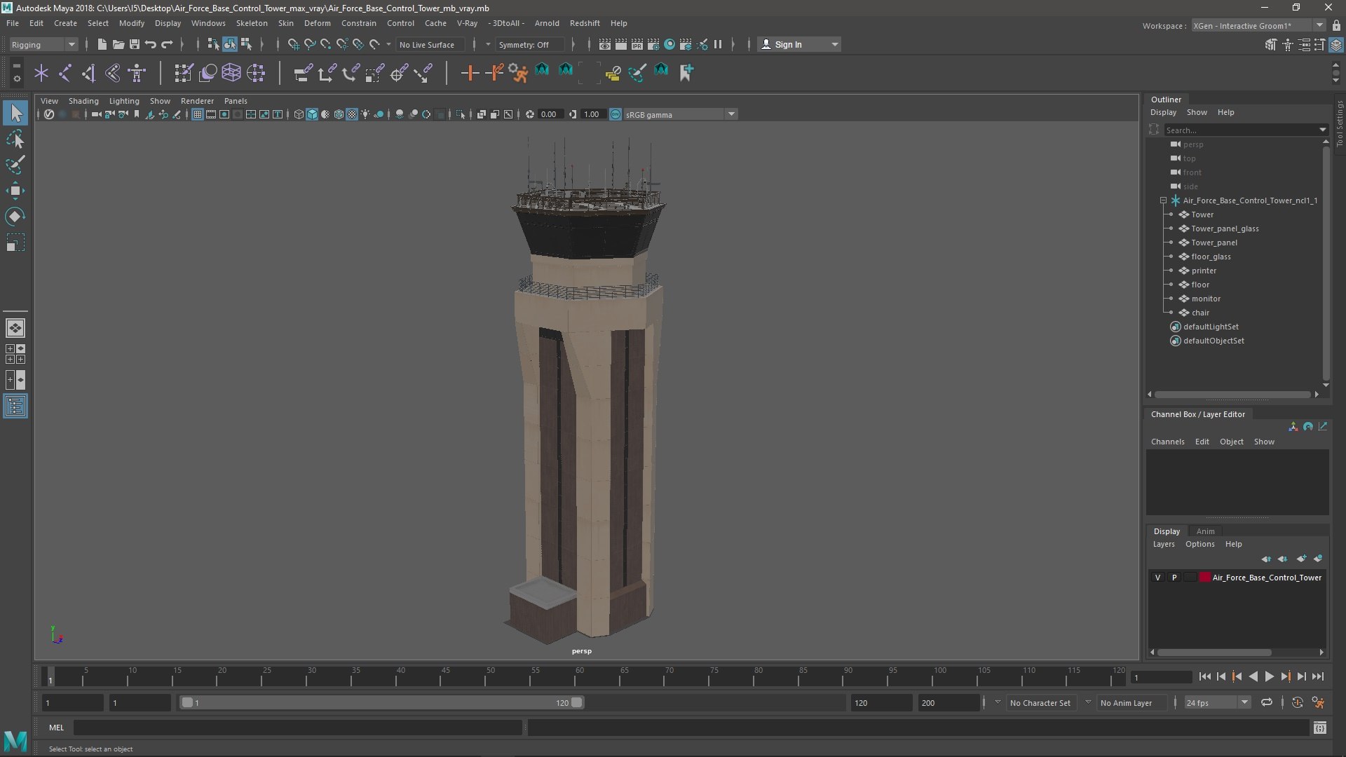 Air Force Base Control Tower 3D Model - TurboSquid 2317799