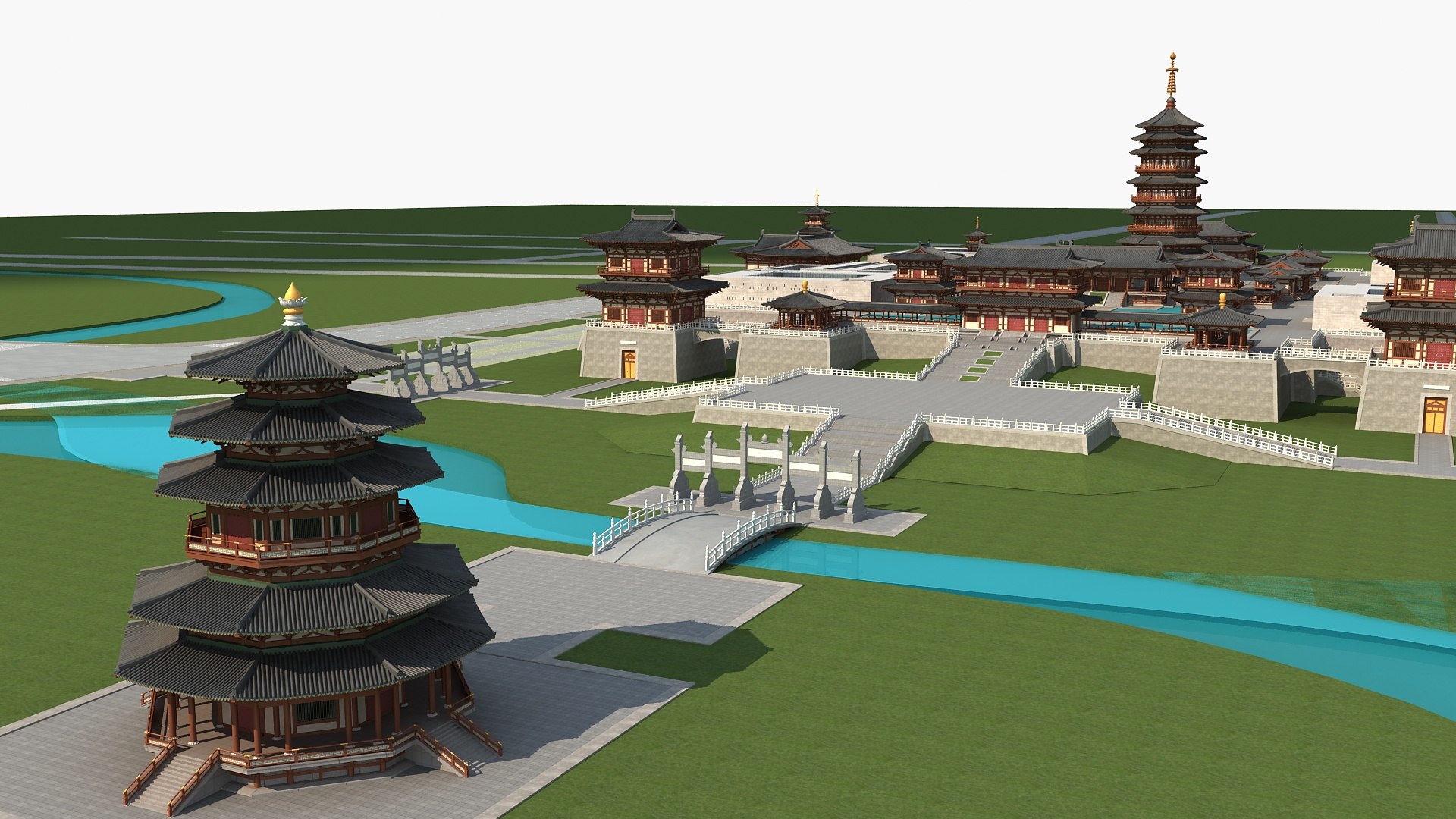 3D Chinese Ancient City Model - TurboSquid 1671469