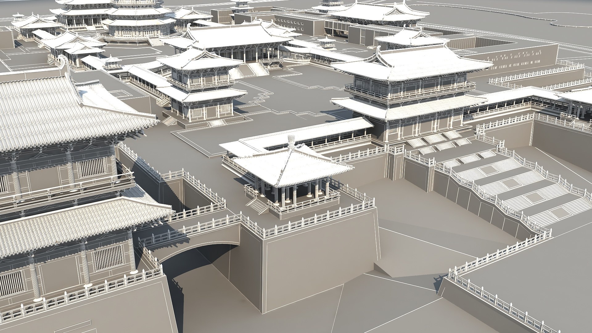 3D chinese ancient city model - TurboSquid 1671469