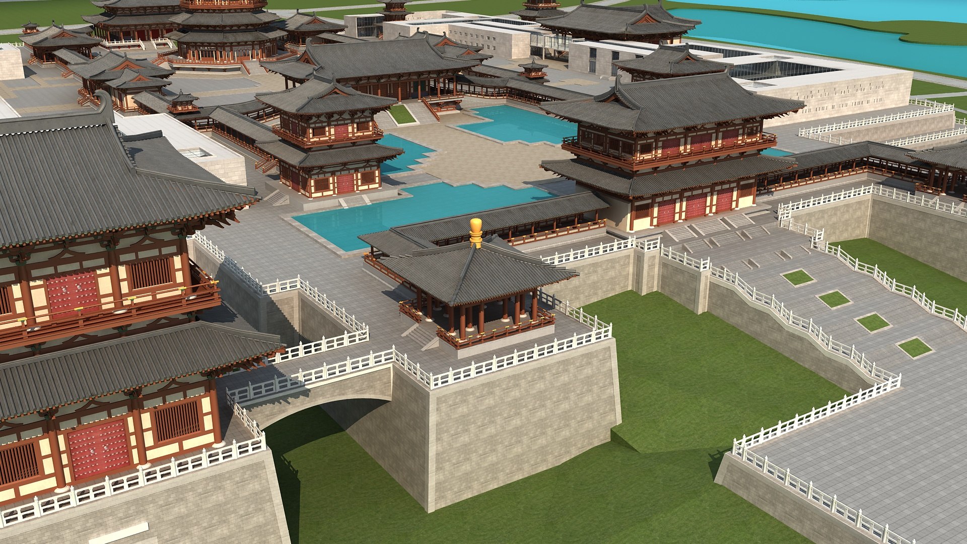 3D Chinese Ancient City Model - TurboSquid 1671469