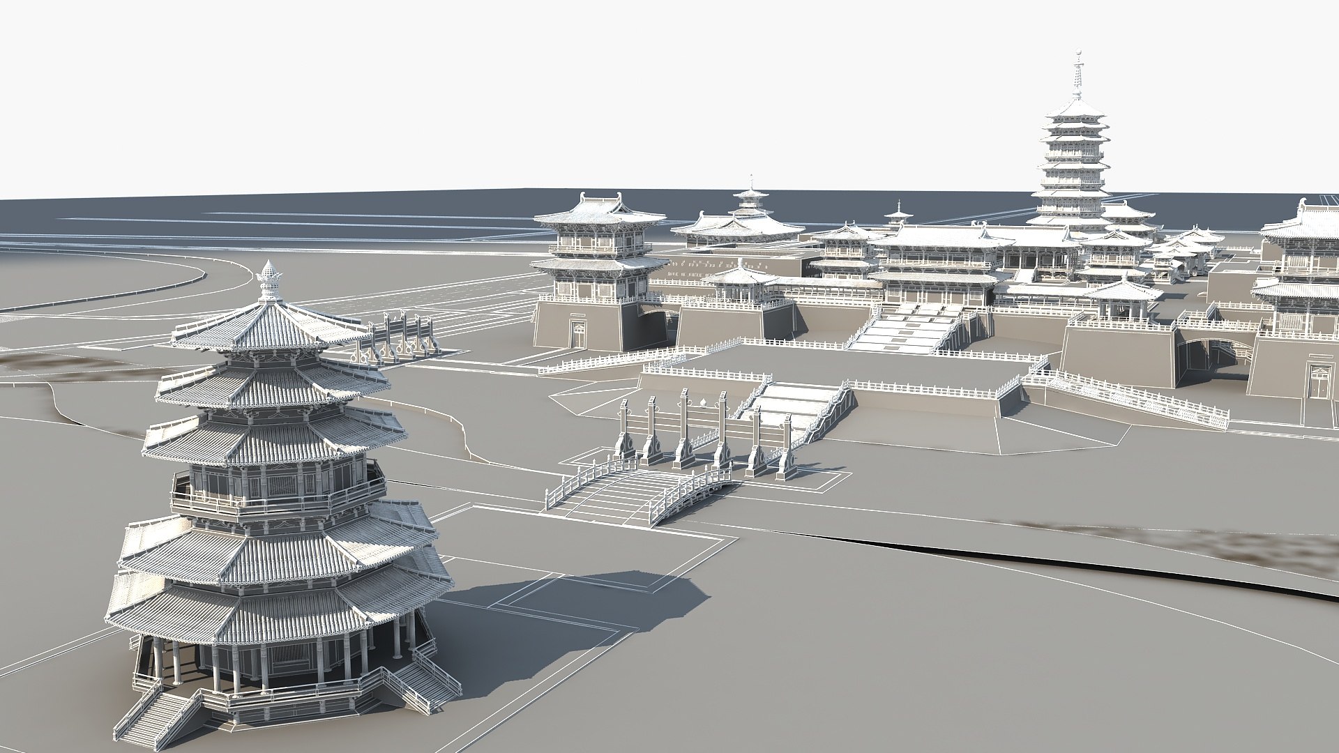 3D chinese ancient city model - TurboSquid 1671469