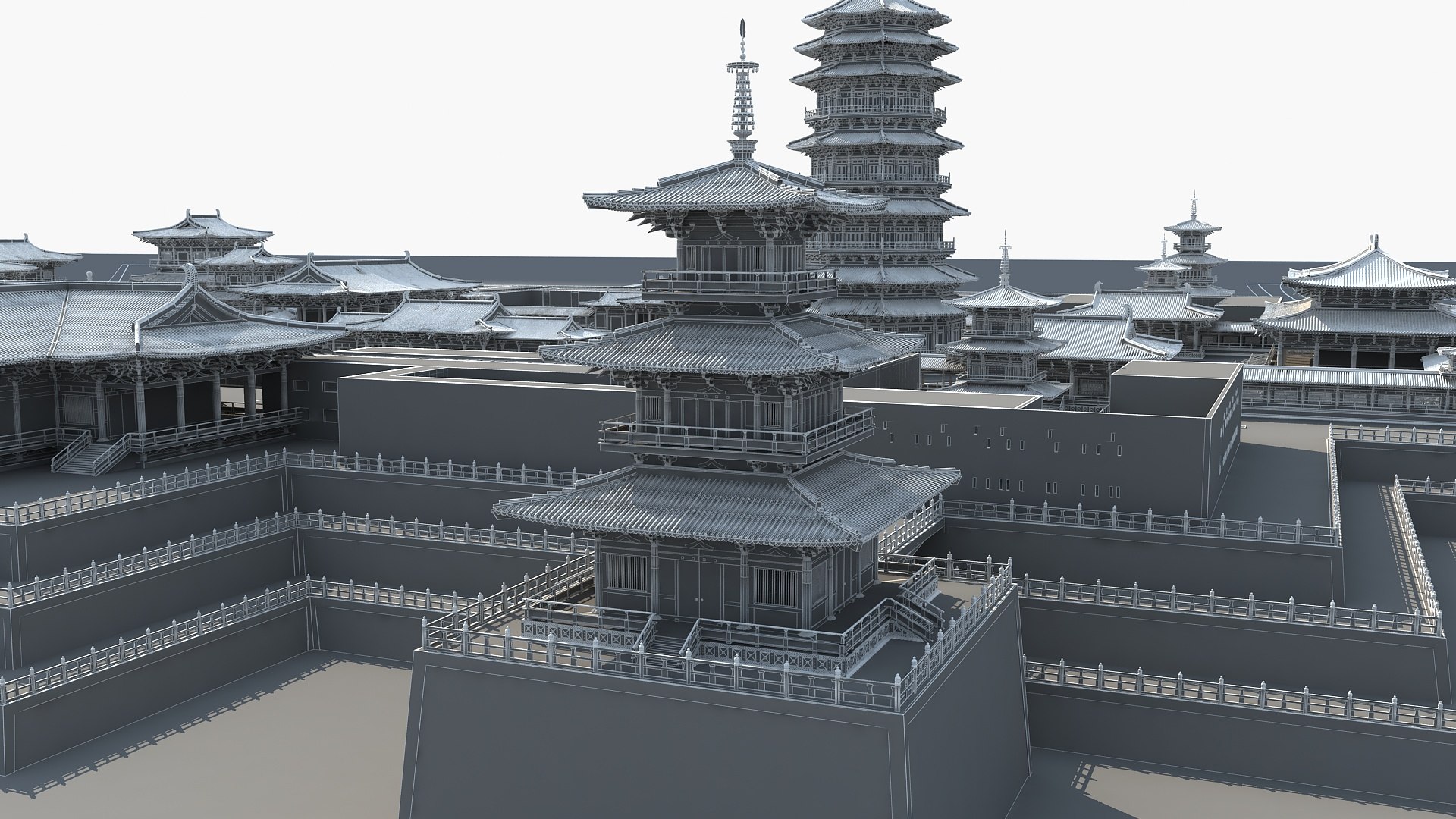 3D chinese ancient city model - TurboSquid 1671469