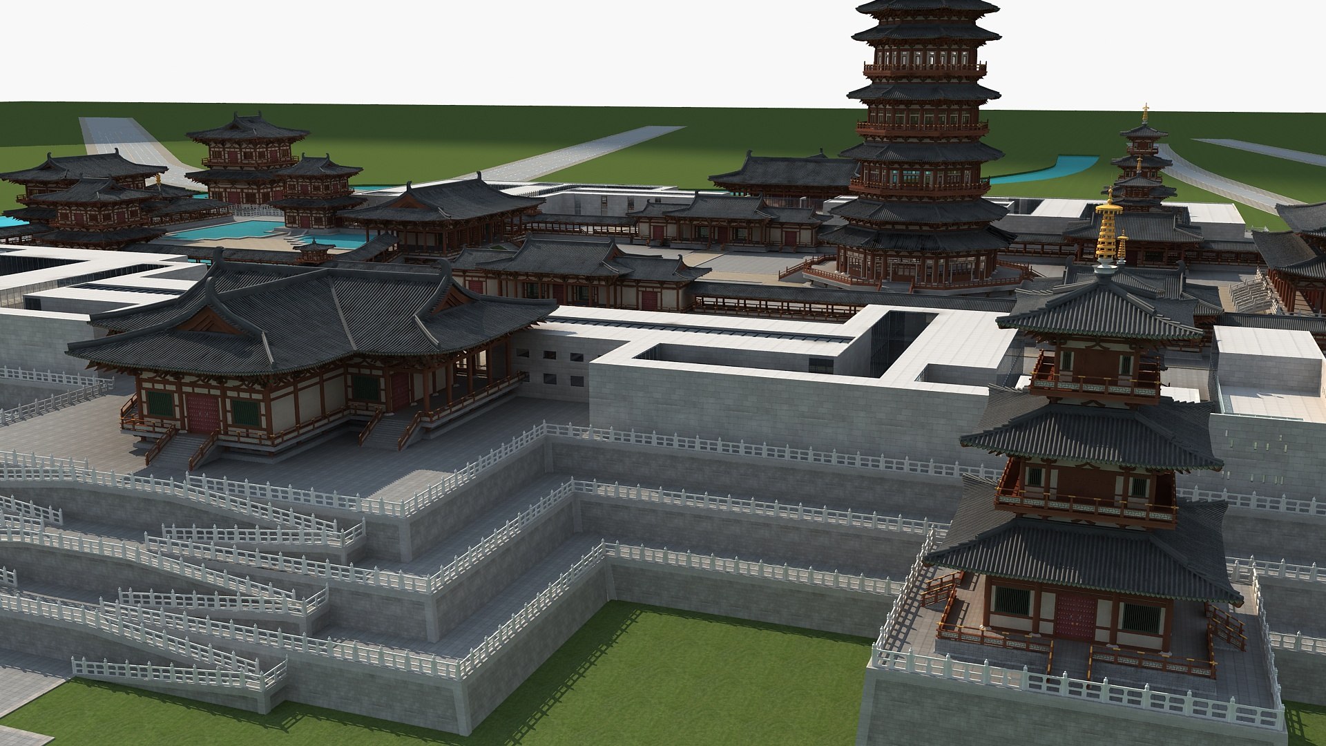 3D chinese ancient city model - TurboSquid 1671469