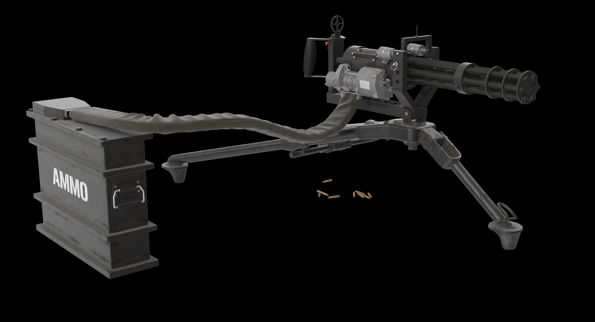3D M134 Minigun Tripod Mounted - TurboSquid 1256670