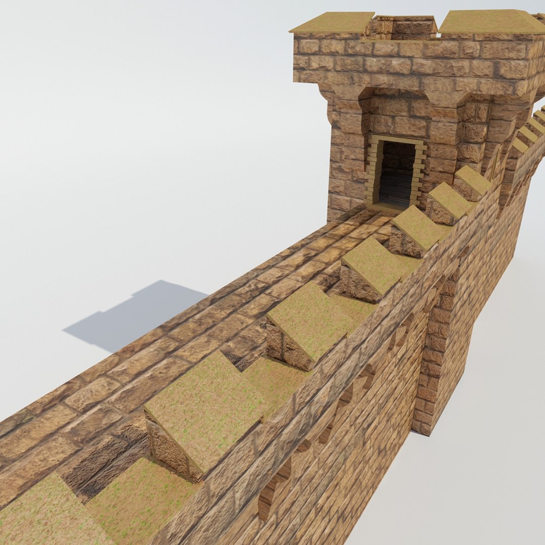 3d realistic medieval wall tower model