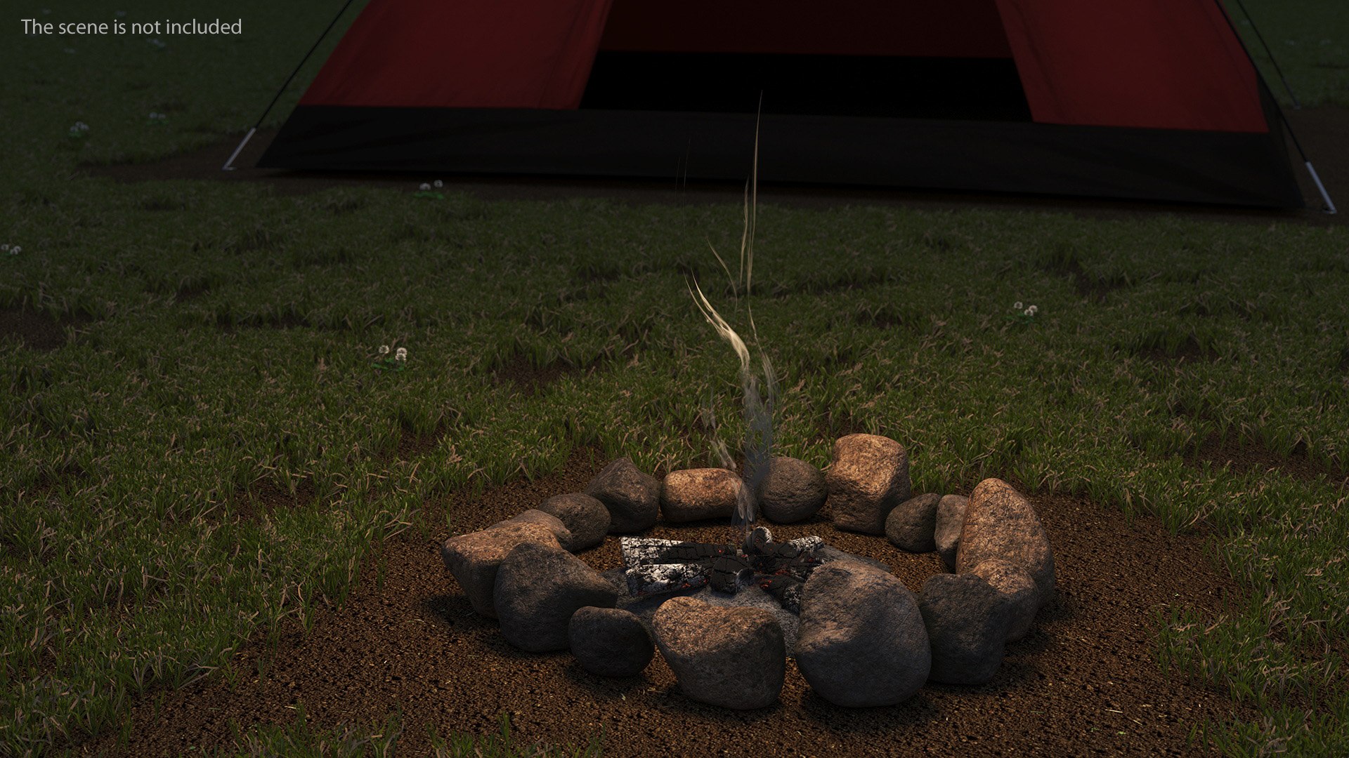 3D Extinct Bonfire And Smoke Model - TurboSquid 2269834