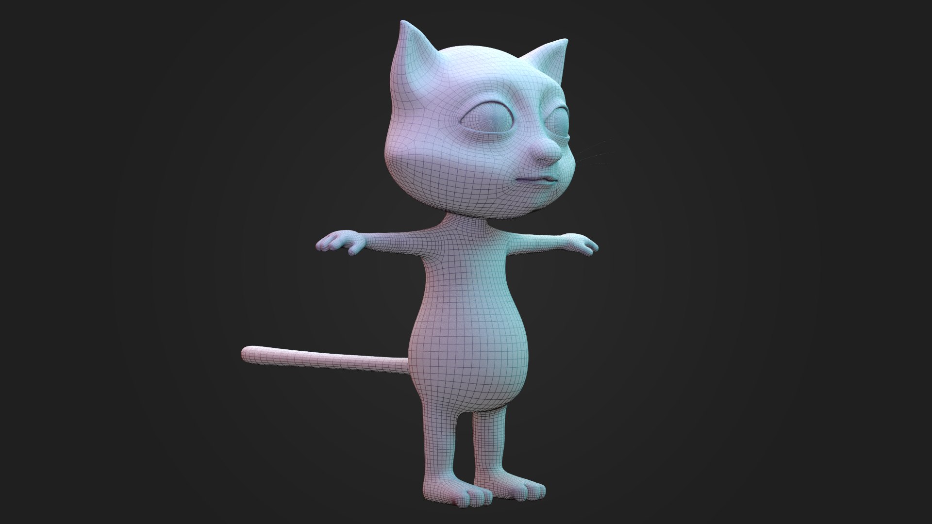 Stylized Cartoon Cat Character 3D Model Fur Textured 3D Model ...