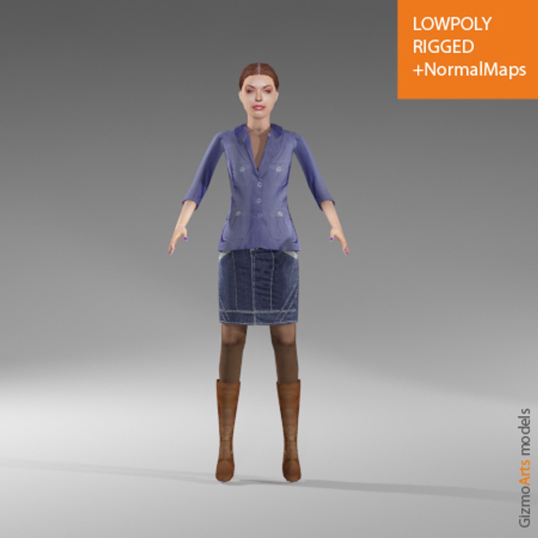 3d human rigged model