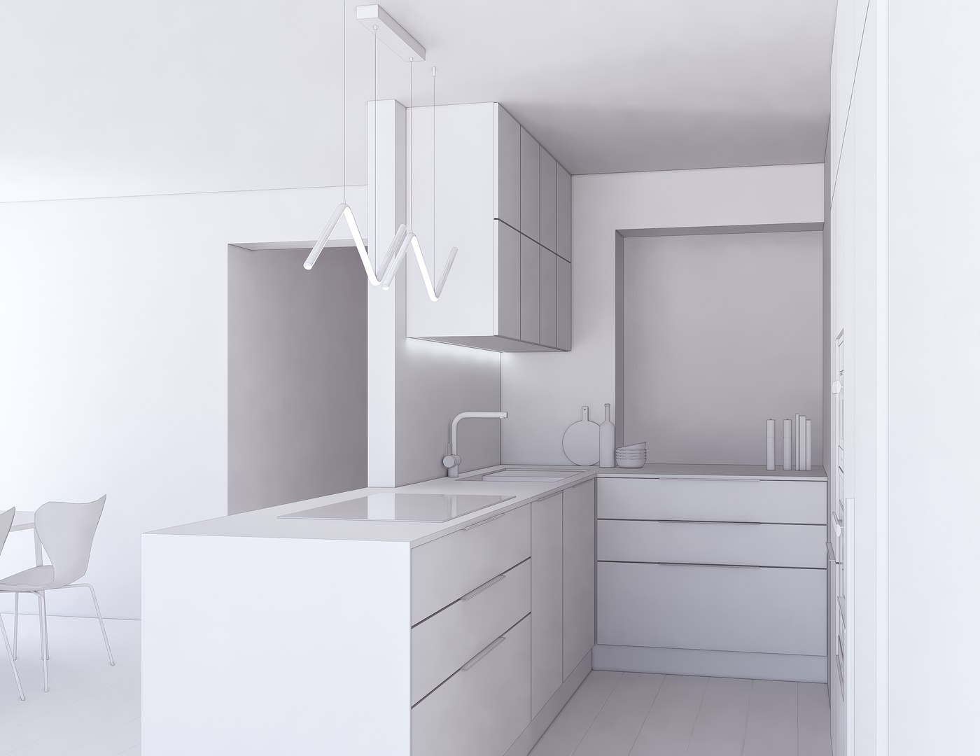 Modern Kitchen Created In Revit 10 Model - TurboSquid 1974470