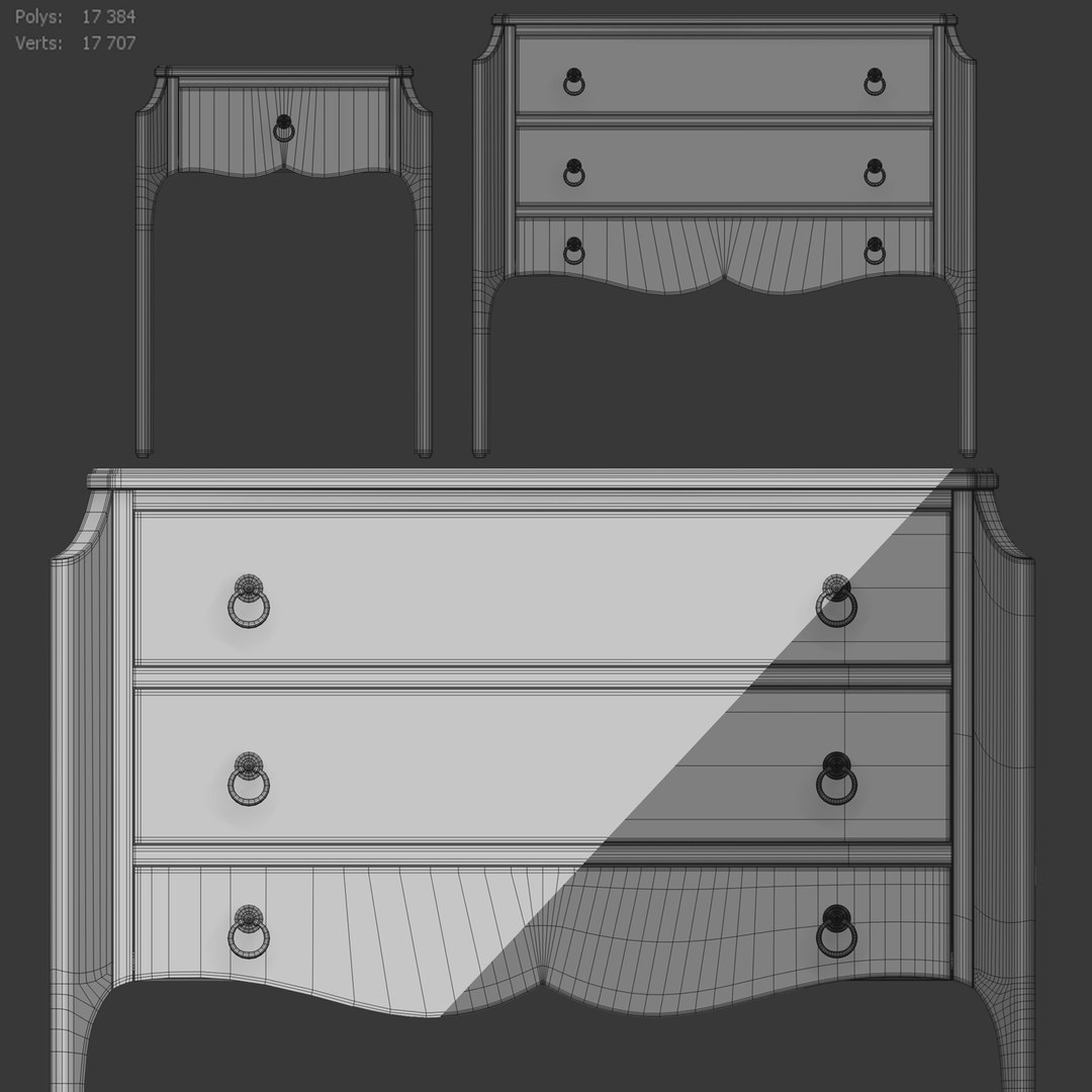 Chest of drawers bedside table Perry Horchow 3D - TurboSquid 2099853