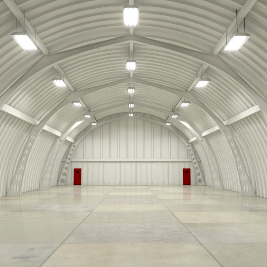 3ds Hangar Interior Scene