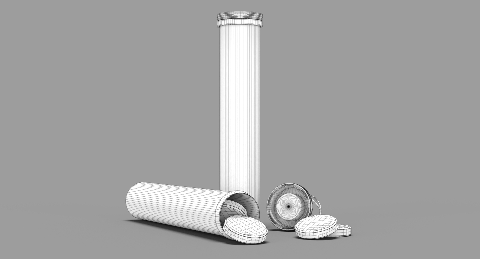 Vitamin Tubes 14x2 6cm 3d Obj