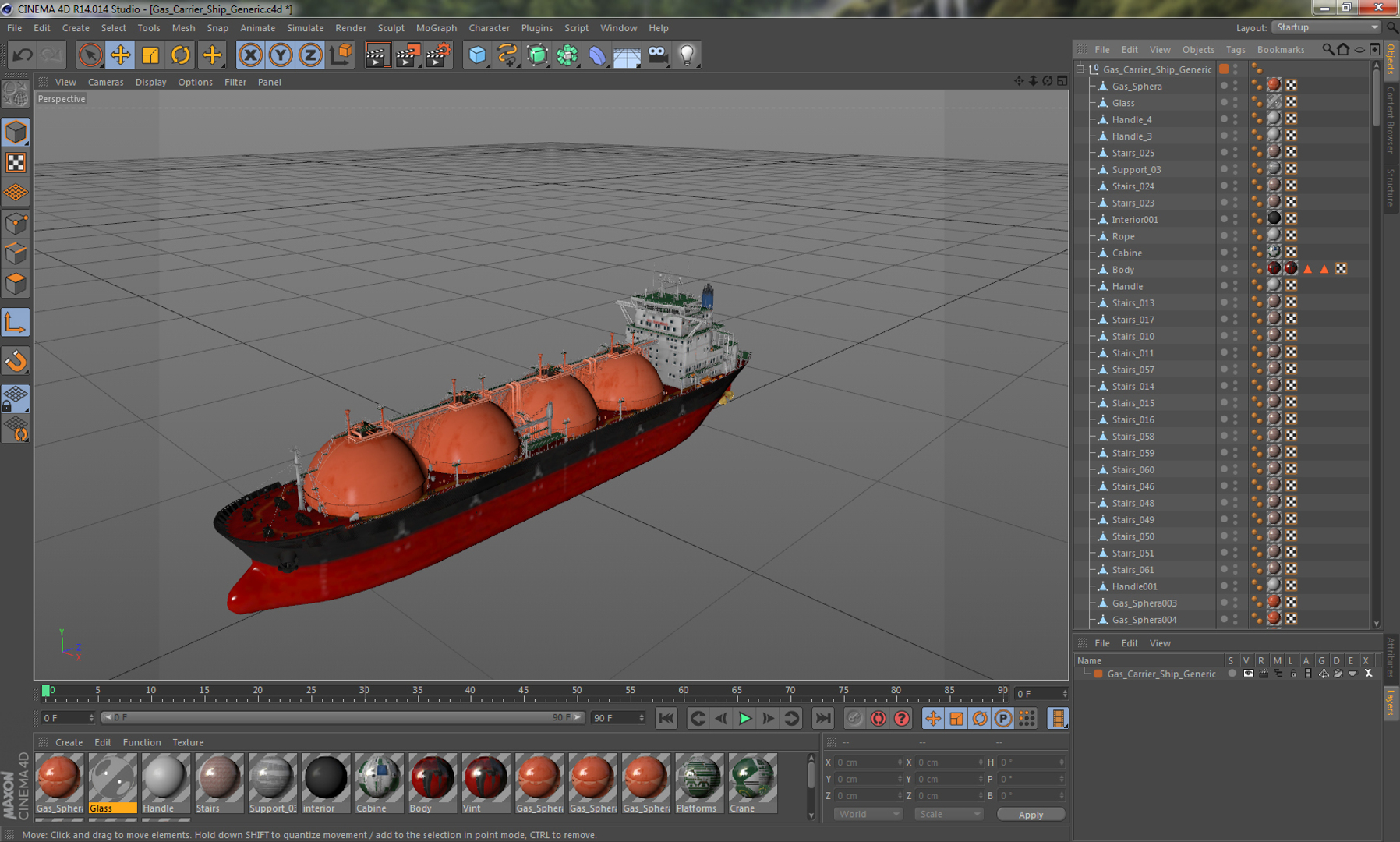 3d gas carrier ship generic model