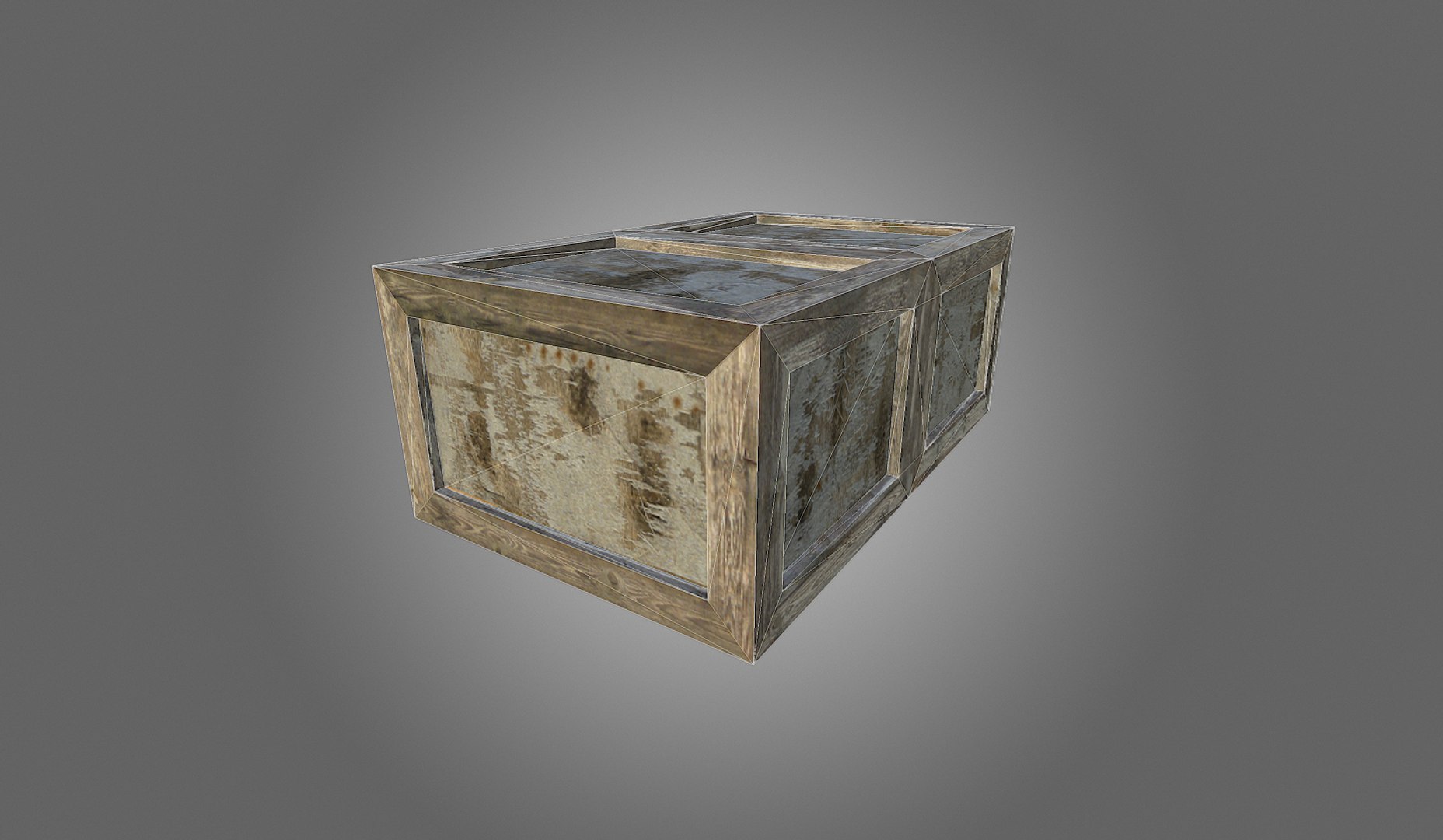 Low-poly Wooden Crate 3d Model