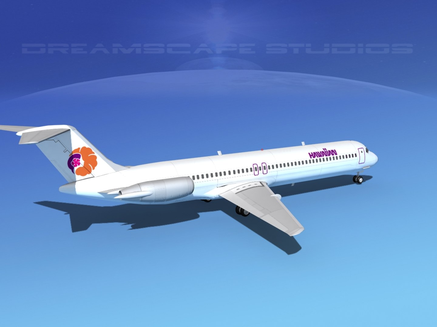 3d turbines dc-9-50 douglas dc-9 aircraft model