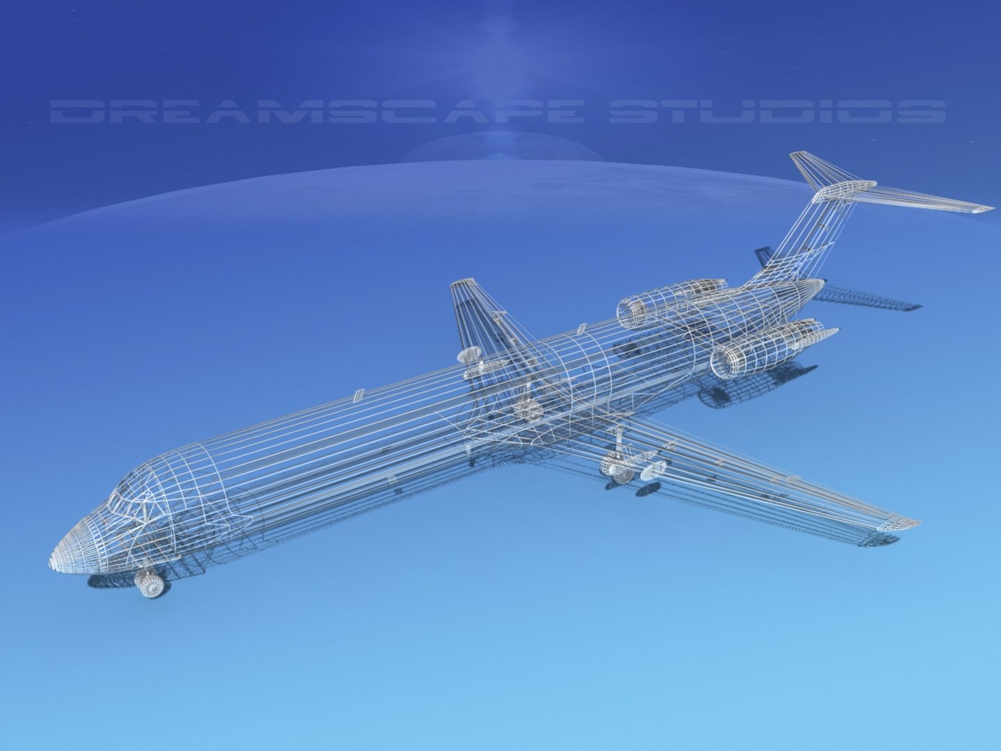 3d turbines dc-9-50 douglas dc-9 aircraft model