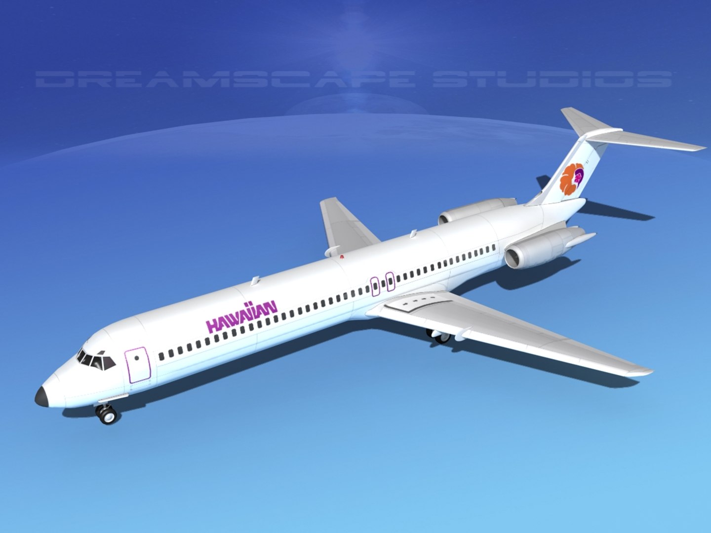 3d turbines dc-9-50 douglas dc-9 aircraft model