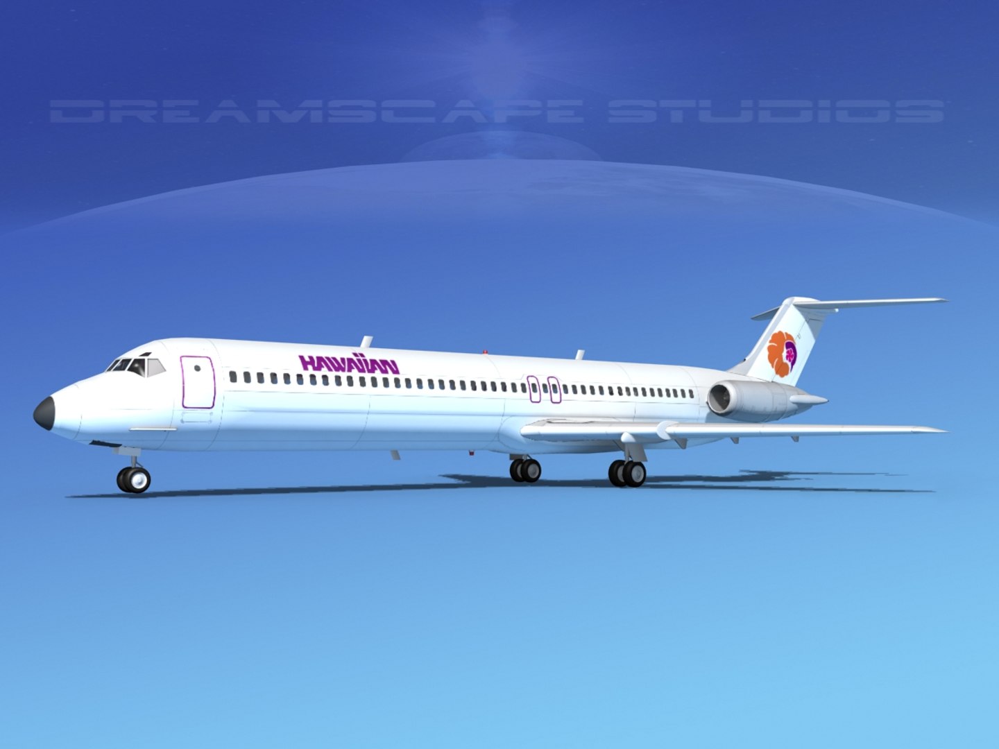 3d turbines dc-9-50 douglas dc-9 aircraft model