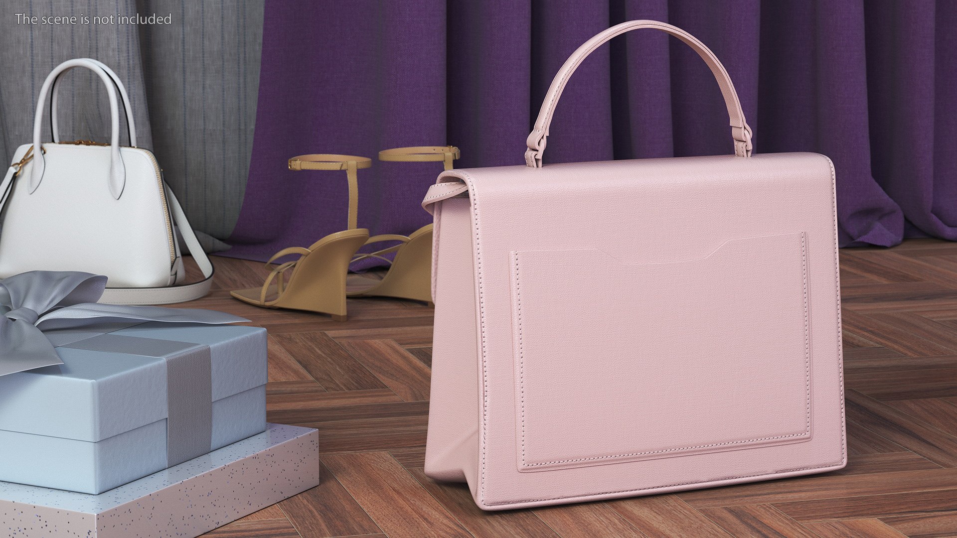 3D Handbag Off White Pink model - TurboSquid 2168173