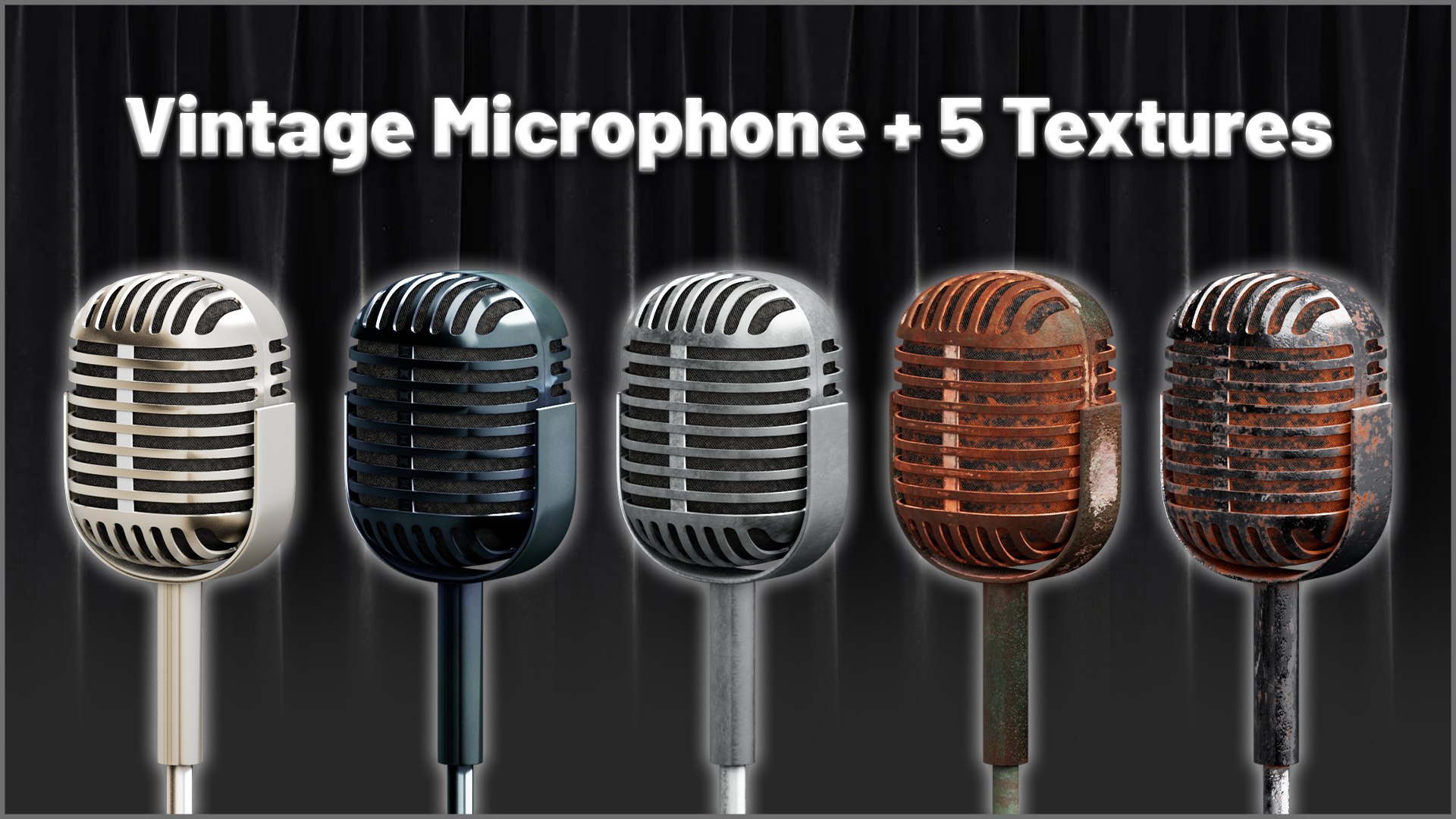 Vintage Microphone 5 Textures Model - TurboSquid 2418466