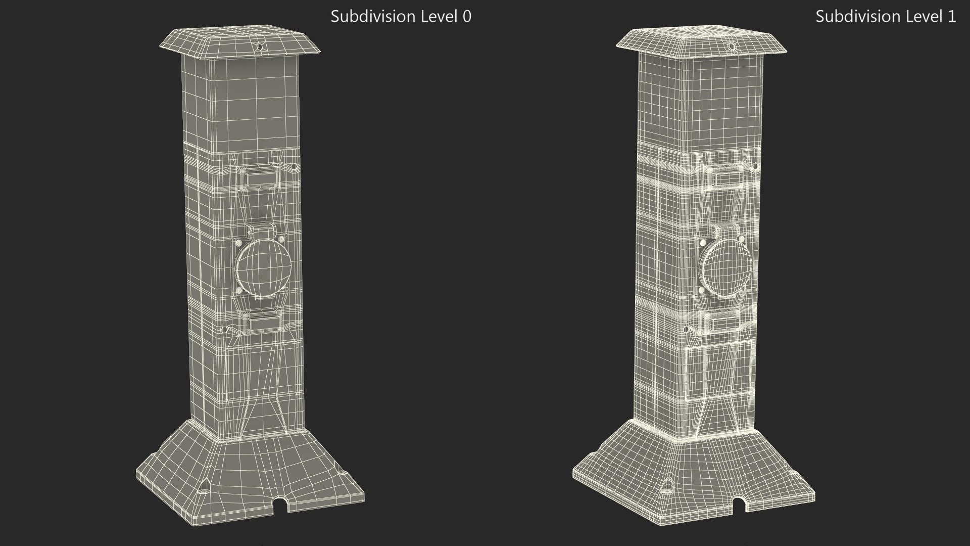 3D Garden Energy Column with 2 Socket and 4 Switches - TurboSquid 2167686