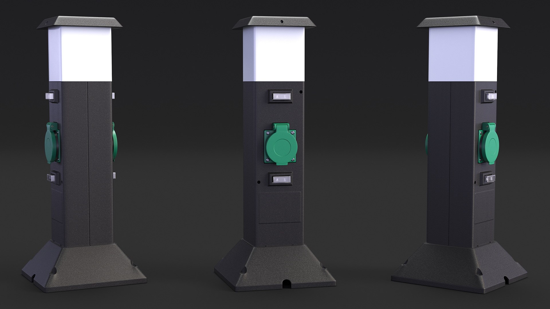 3D Garden Energy Column With 2 Socket And 4 Switches - TurboSquid 2167686