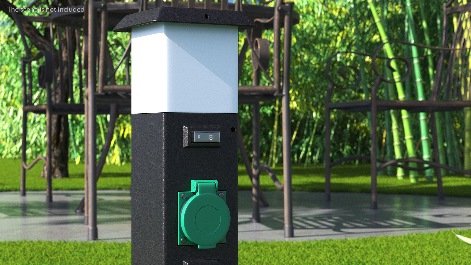 3D Garden Energy Column With 2 Socket And 4 Switches - TurboSquid 2167686