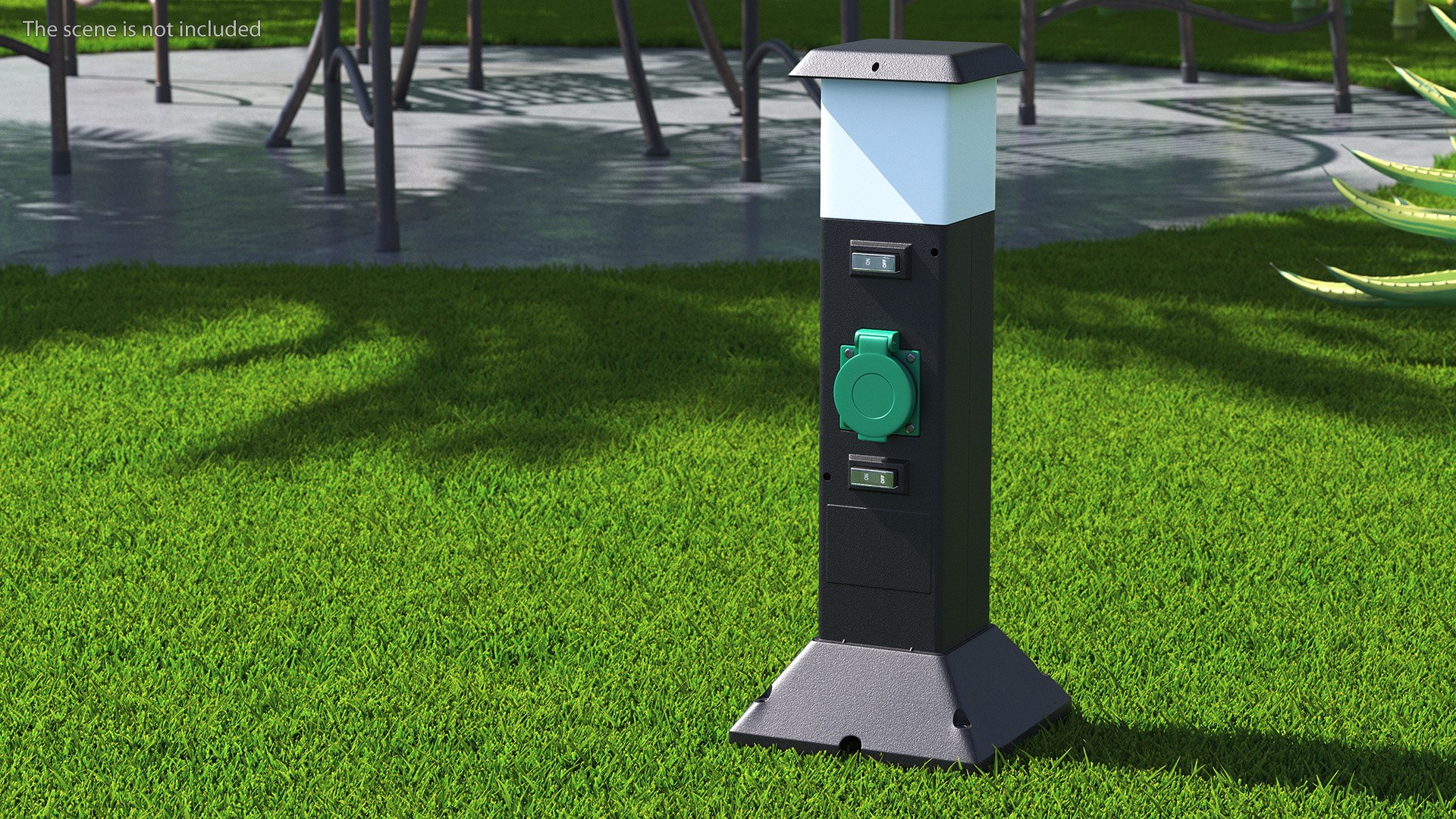 3D Garden Energy Column With 2 Socket And 4 Switches - TurboSquid 2167686