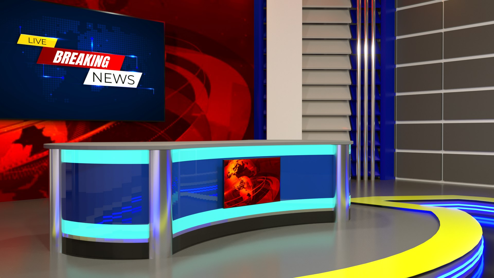 3D News Virtual Set - TurboSquid 1850750