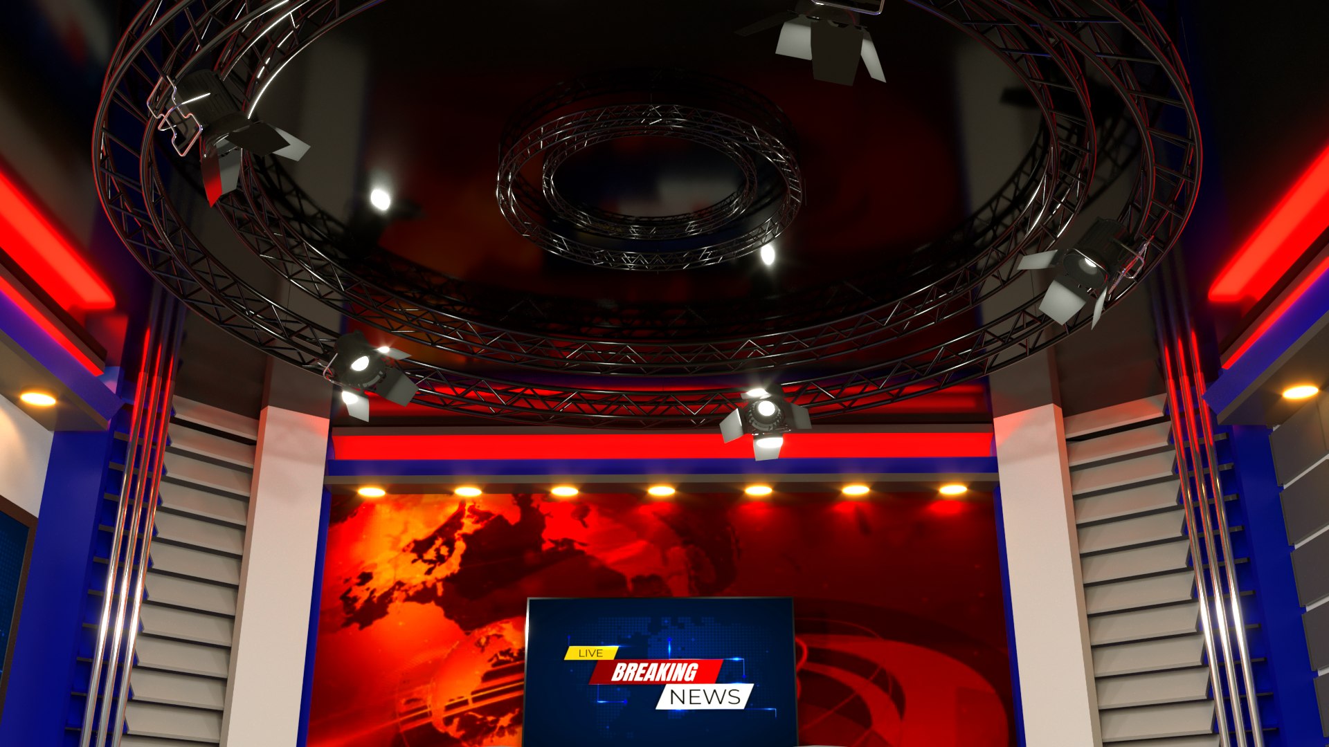 3D News Virtual Set - TurboSquid 1850750