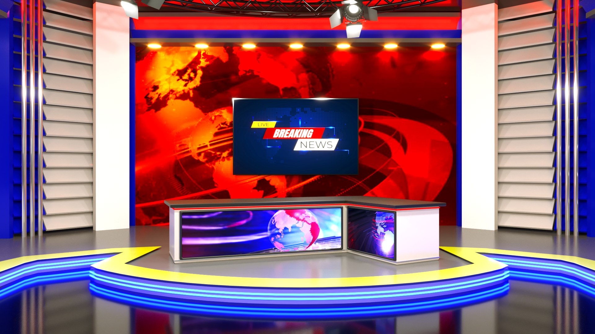 3D News Virtual Set - TurboSquid 1850750