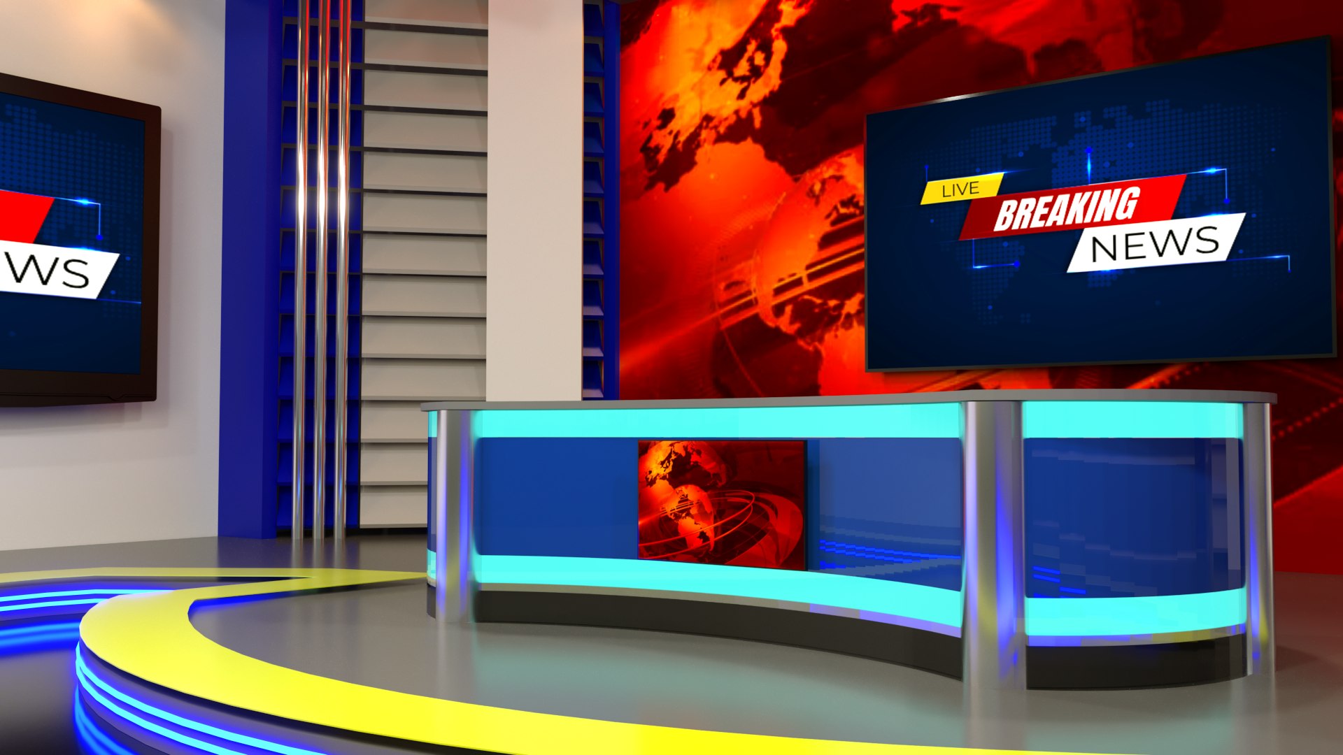 3D News Virtual Set - TurboSquid 1850750