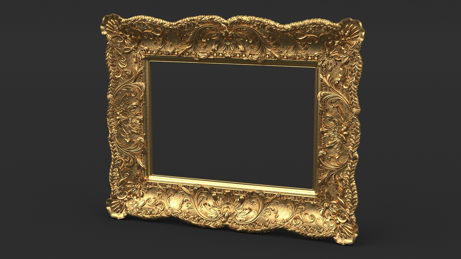 3D Ornate Baroque Picture Frame Model - TurboSquid 2216683