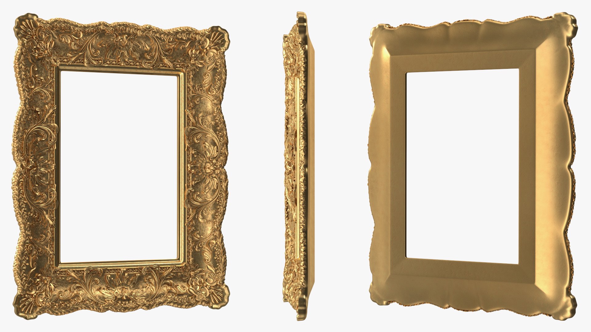 3D Ornate Baroque Picture Frame Model - TurboSquid 2216683
