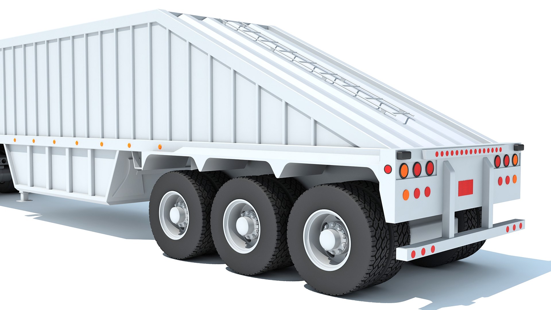 3D Truck With Bottom Dump Trailer Model - TurboSquid 1959152