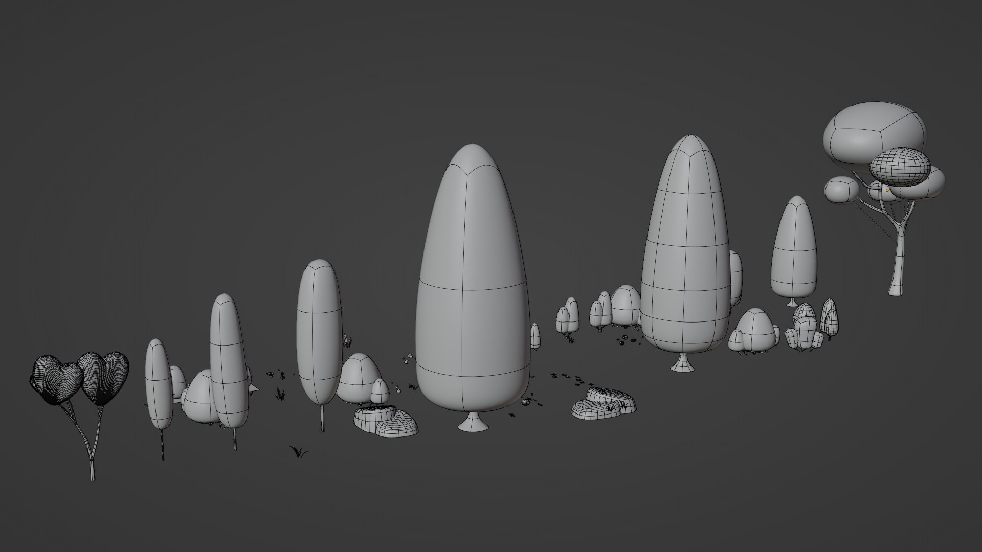 3D Model 3D Cartoon Tree Pack Set - TurboSquid 2310772