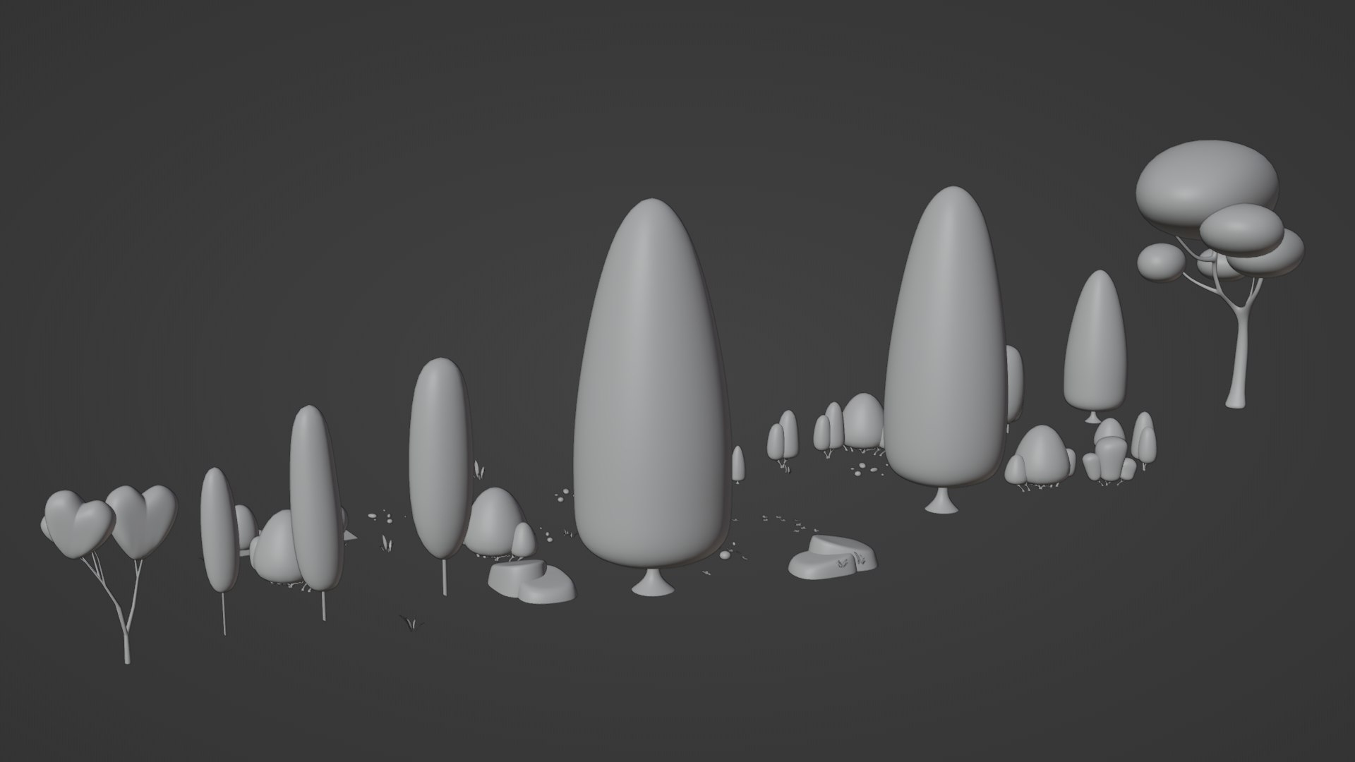 3D Model 3D Cartoon Tree Pack Set - TurboSquid 2310772