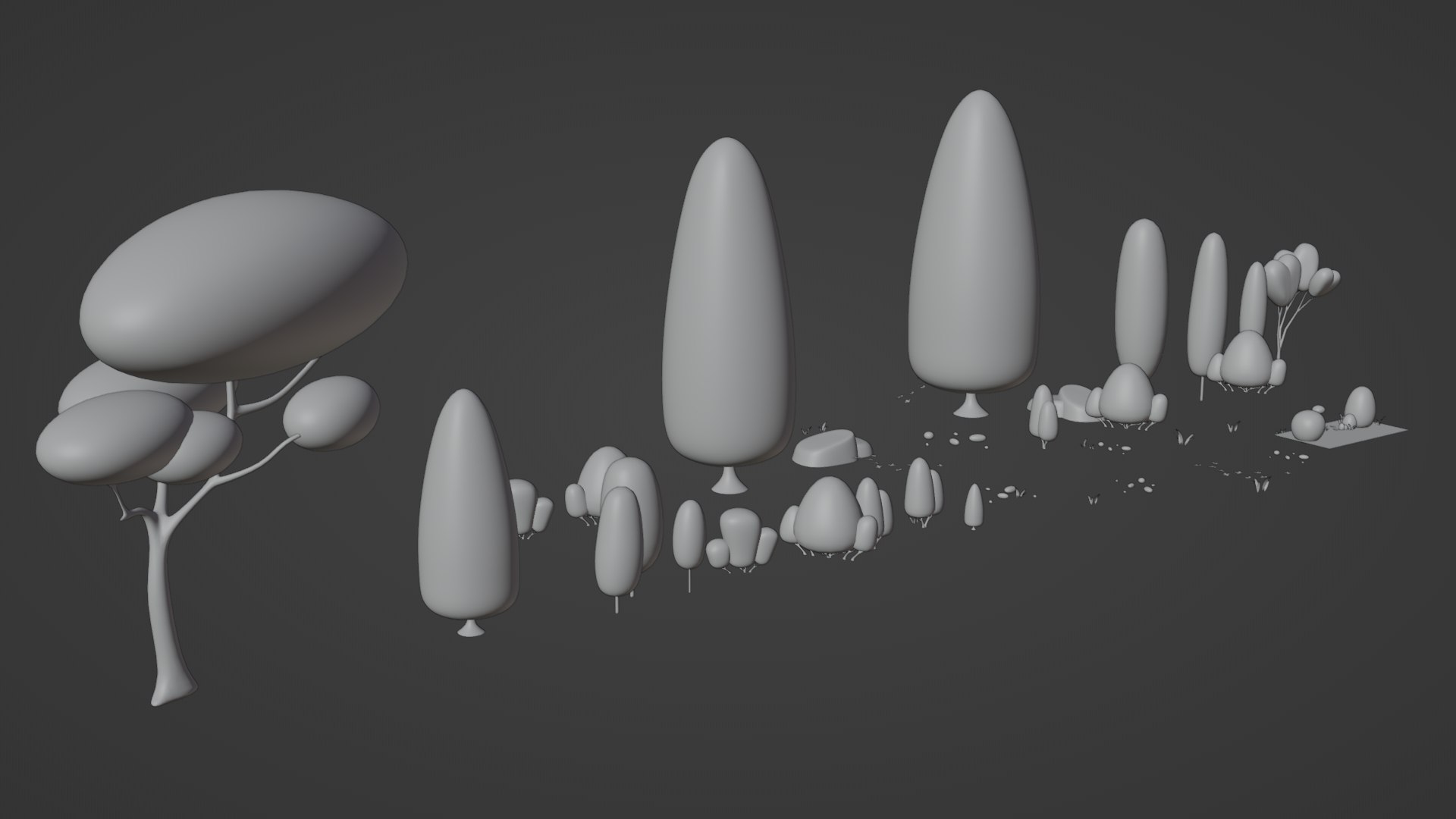 3D Model 3D Cartoon Tree Pack Set - TurboSquid 2310772