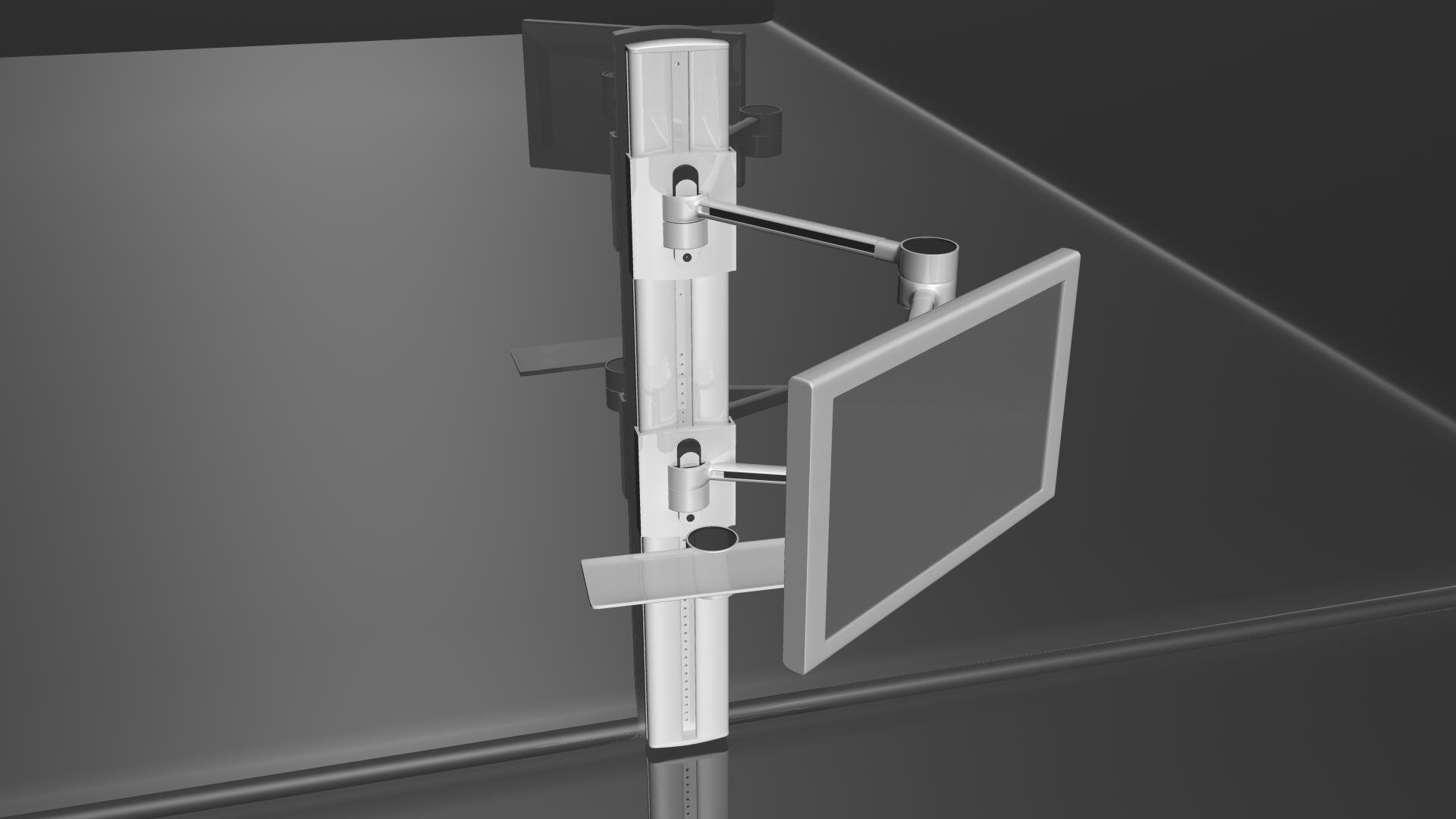 3d Model Wall-mounted Monitor Mowc218 Mount