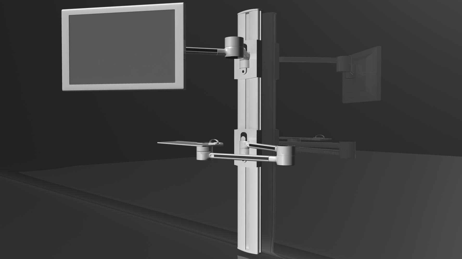 3d Model Wall-mounted Monitor Mowc218 Mount