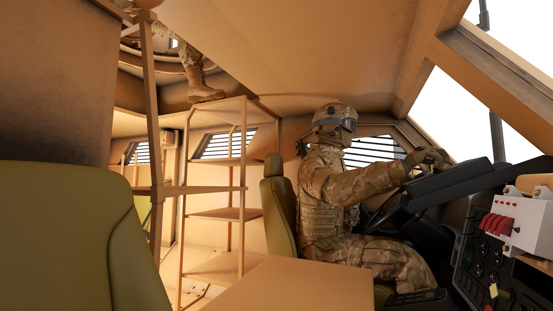 3D Armored Fighting Vehicle Sandy With Soldiers - TurboSquid 2285003