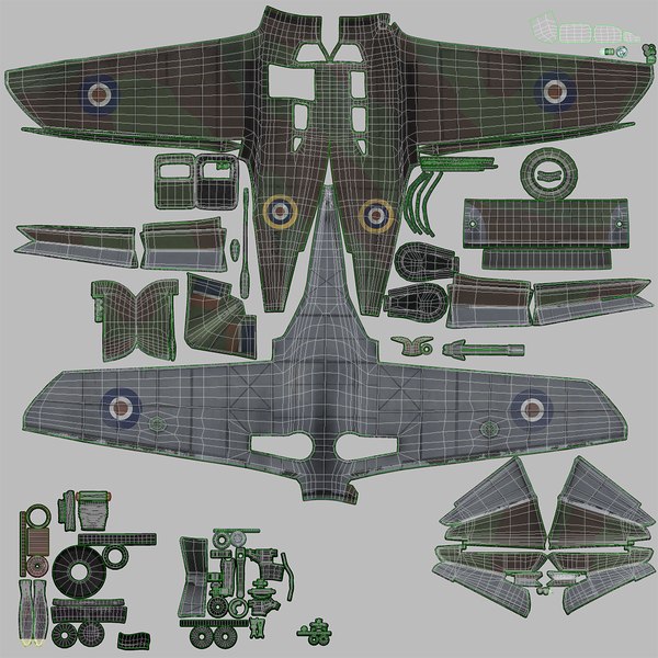 modelo 3d Librea de la Royal Air Force Spartan 7W RAF WW2 (1 ...