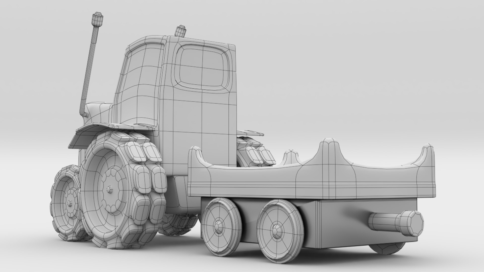 3D Model Cartoon Toy Tractor - TurboSquid 1486251