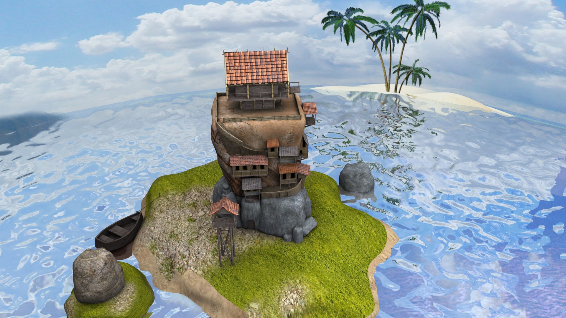 Concept Building House Island 3d Model
