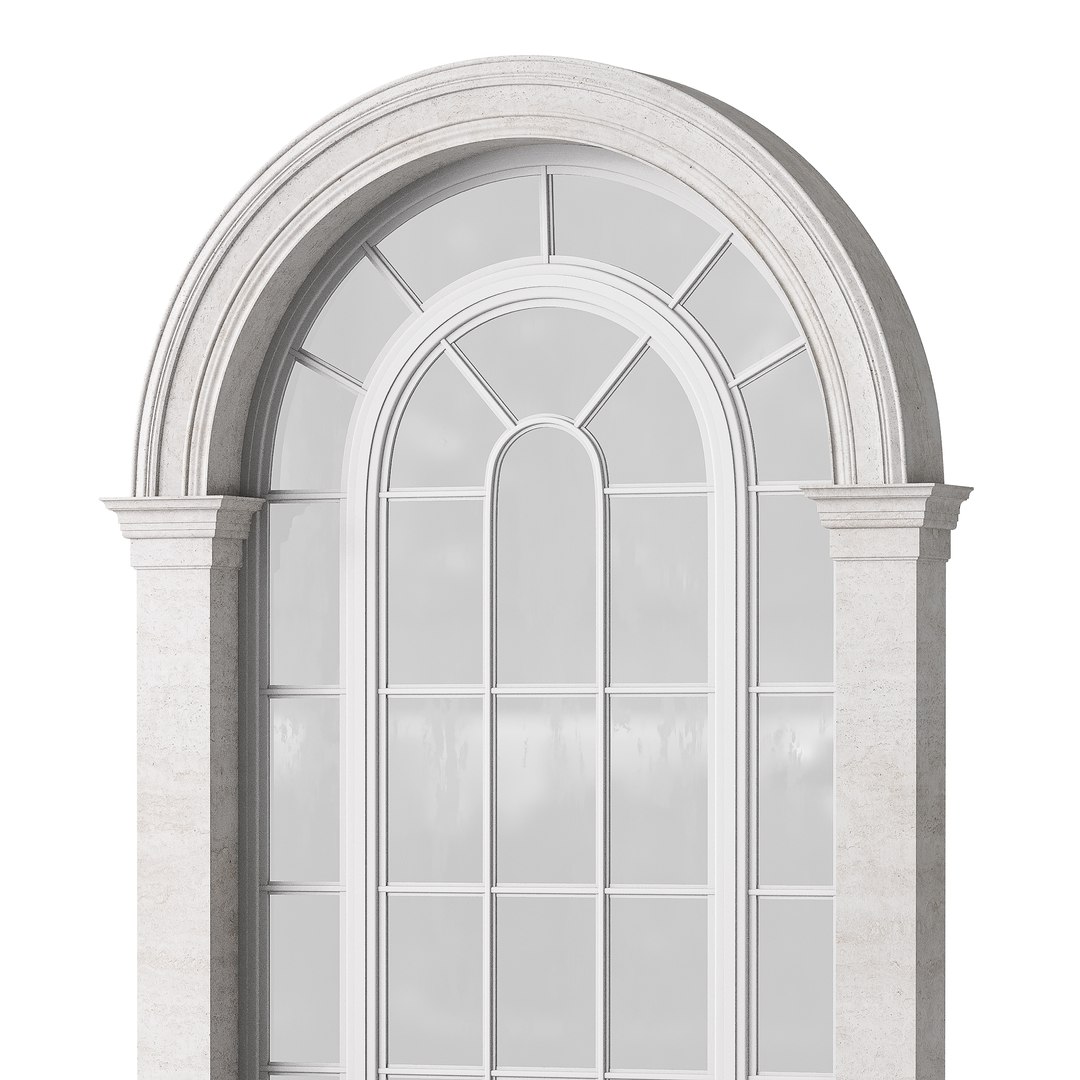 Classical Arched Window Balcony With Marble Baluster Detailing - Facade ...