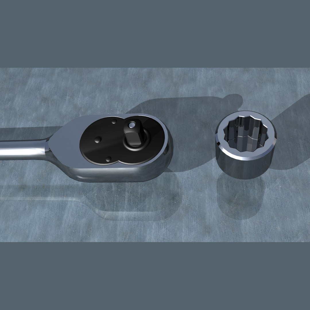 3d Socket Wrench Bolt